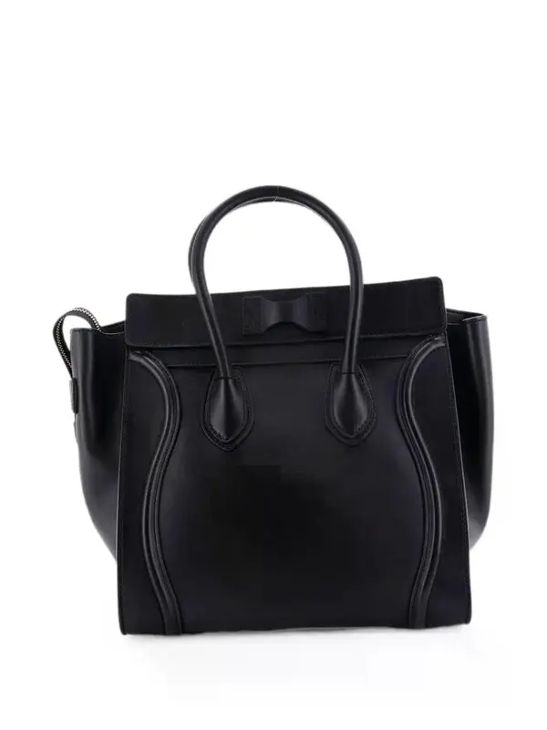 Celine Luggage Bag Smooth Leather Mini Tote Bag - Black