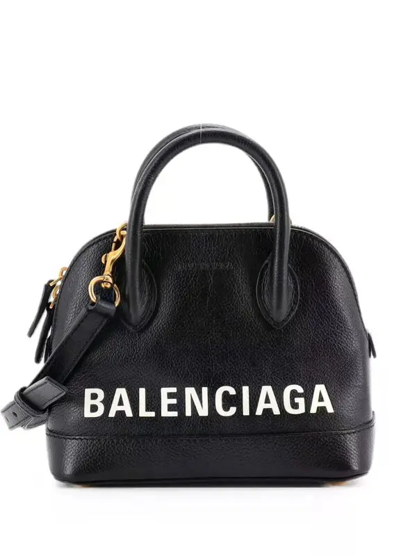 Balenciaga Logo Ville Bag Leather Xxs Crossbody Bag - Black