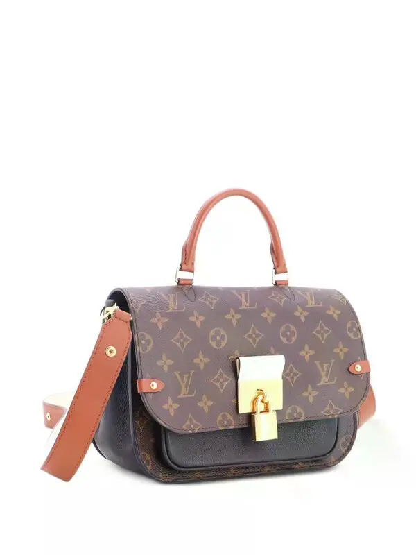 LOUIS VUITTON Vaugirard Handbag Monogram Canvas Leather Satchel - Black