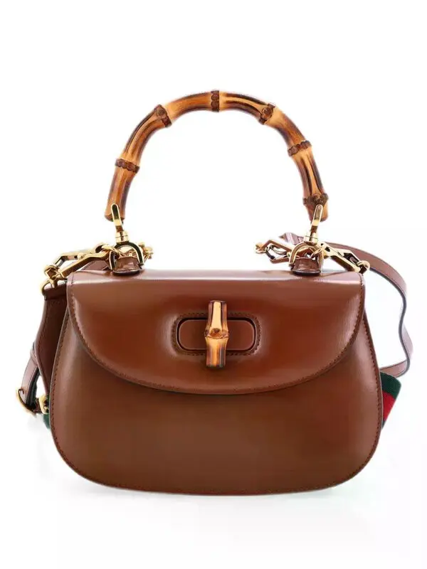 Gucci Bamboo 1947 Top Handle Bag Leather Small Satchel - Brown