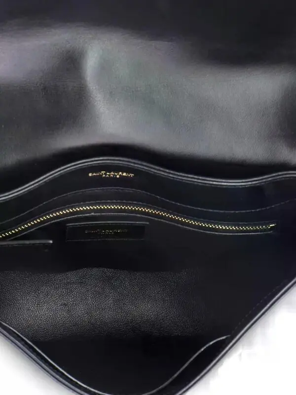 Saint Laurent Joan Matelassé Chevron Leather Medium Satchel - Black