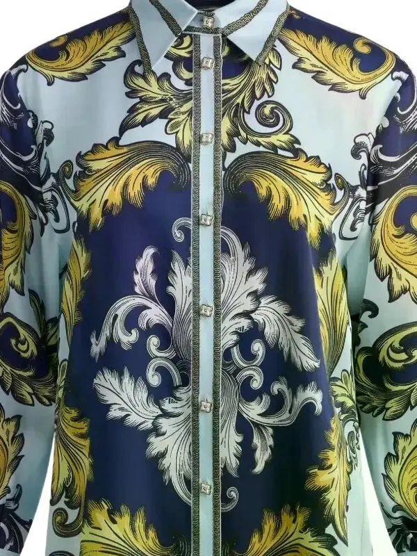 Alice + Olivia Baroque Print Button-up Shirt