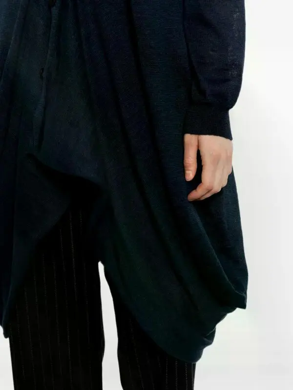 Yohji Yamamoto Plain Stitch Flared Long Cardigan