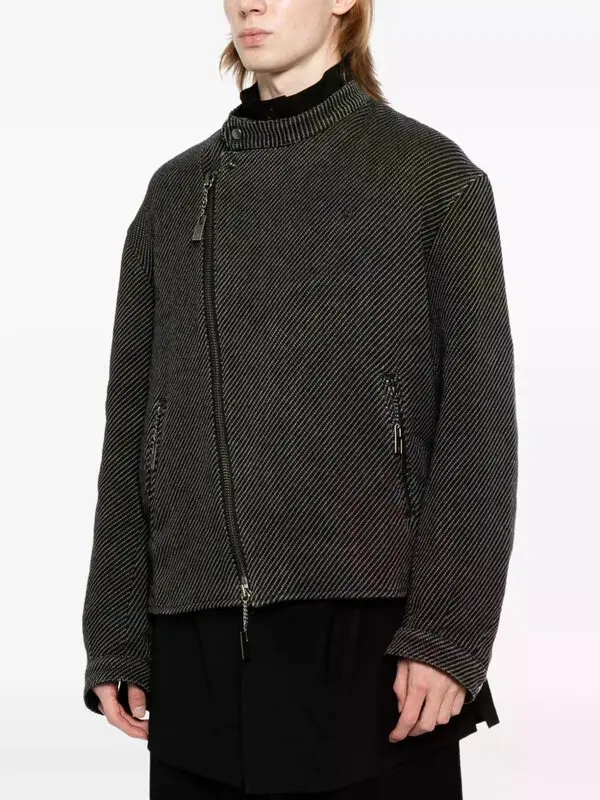 Yohji Yamamoto Striped Biker Jacket