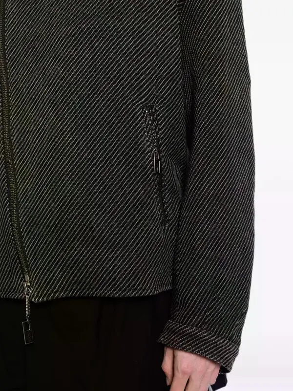 Yohji Yamamoto Striped Biker Jacket