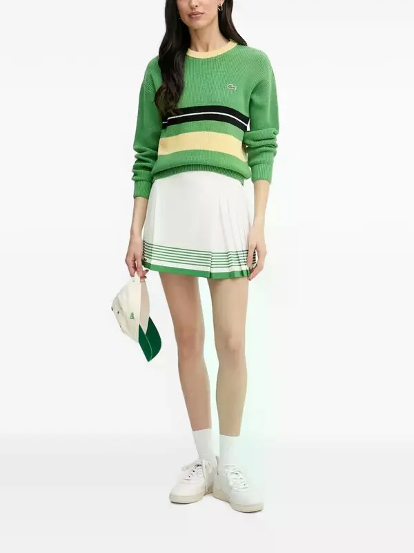 Lacoste Striped Logo-patch Sweater - Green