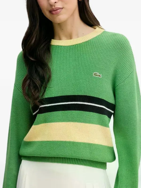 Lacoste Striped Logo-patch Sweater