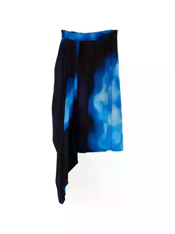 Y’s Abstract-print Asymmetric Skirt