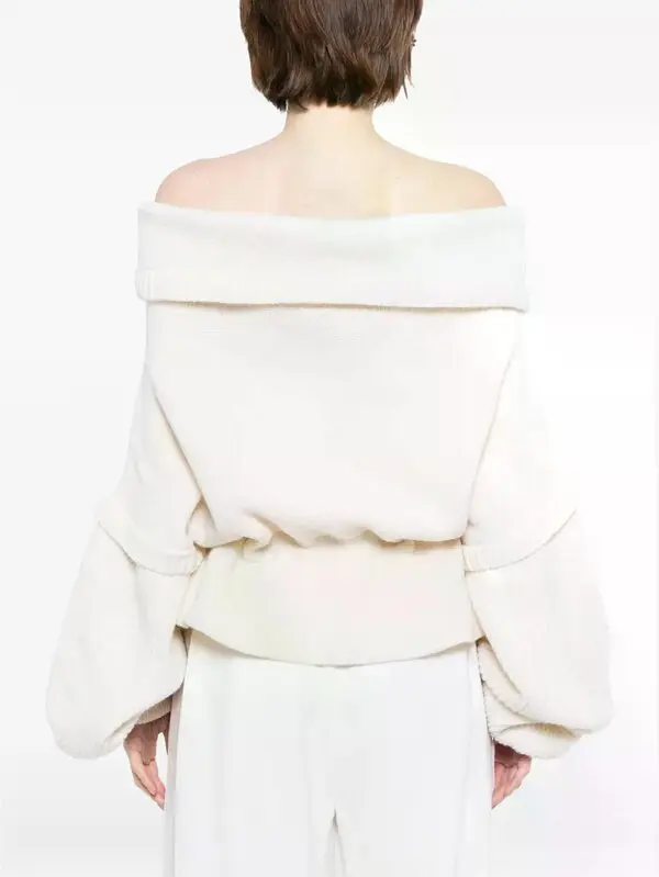 Antonio Berardi Off-shoulder Ribbed-knit Sweater