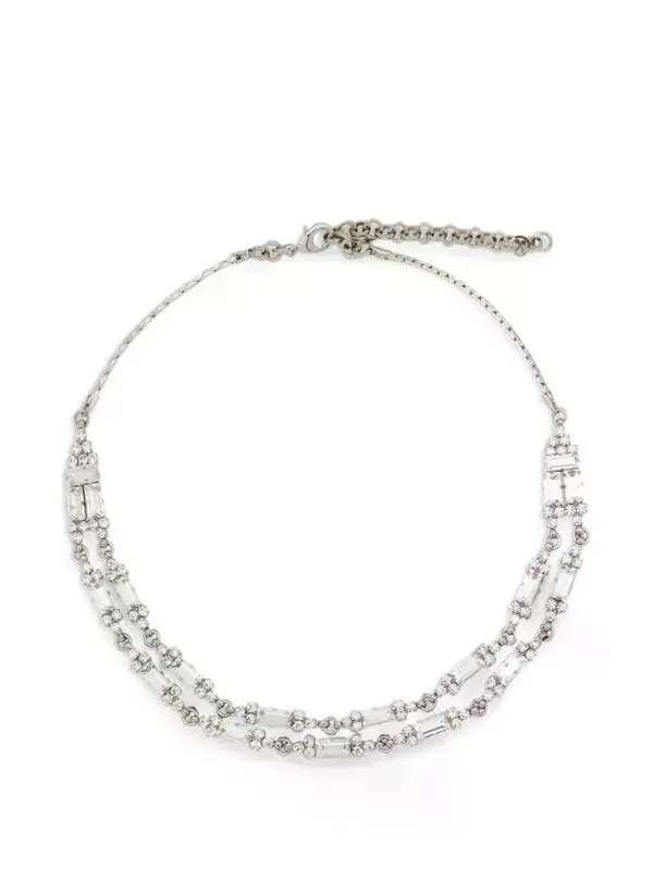 Alessandra Rich Crystal-embellished Layered Necklace - Silver
