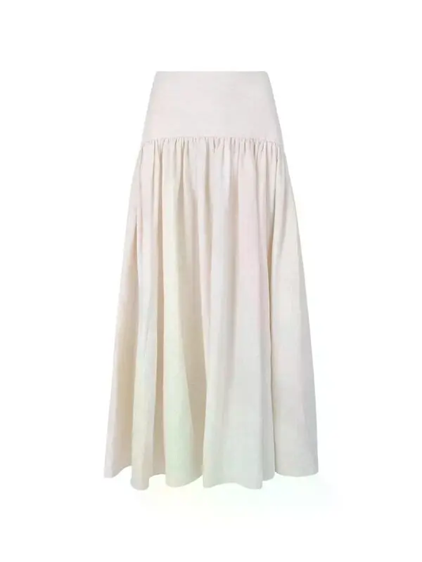 Staud Procida Gathered Linen Skirt