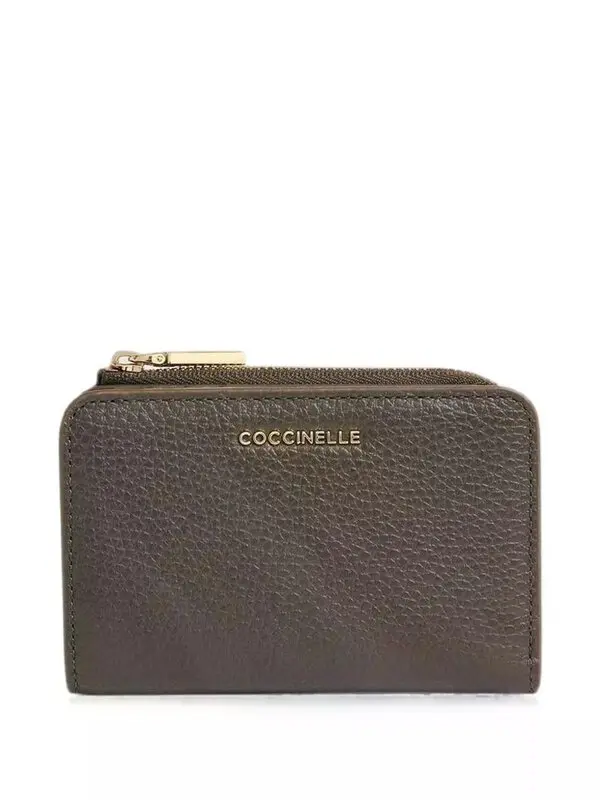 COCCINELLE Small Metallic Grained-leather Wallet