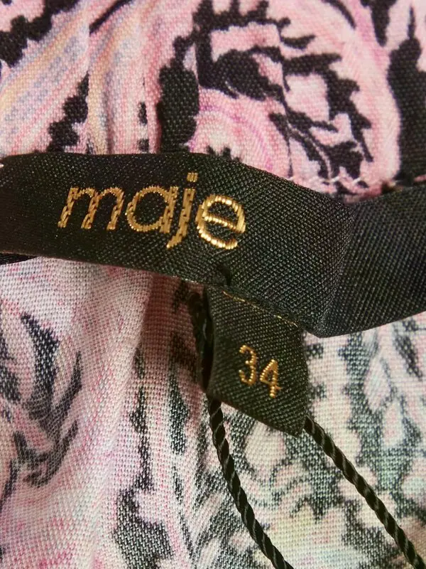 Maje Printed Asymmetric Midi Skirt
