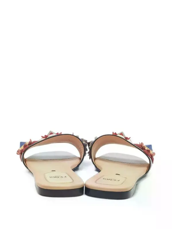 Fendi Flowerland Leather Sandals