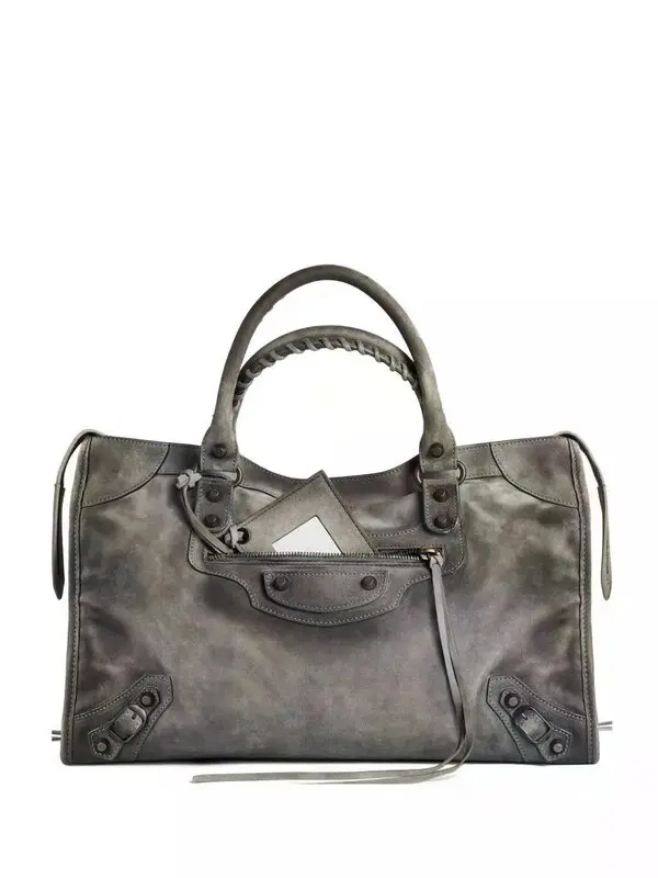 Balenciaga Medium Le City Waxed Suede Tote Bag