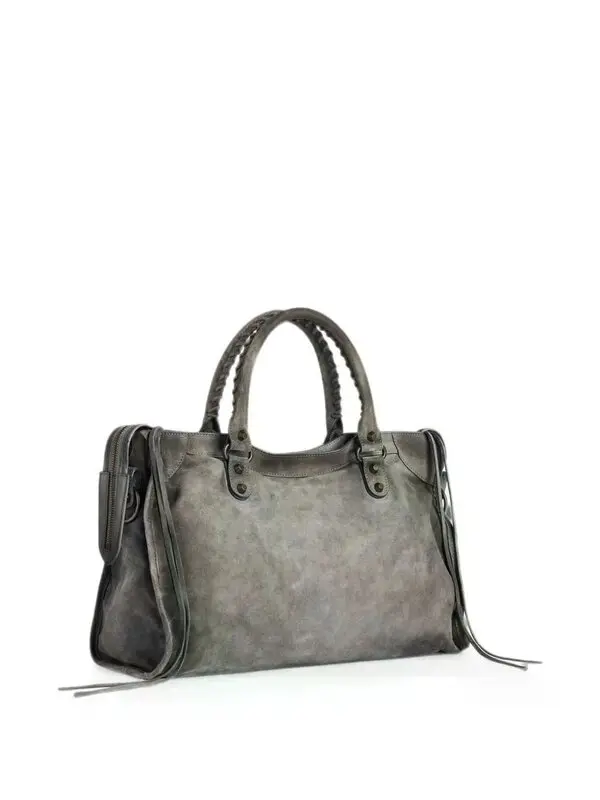 Balenciaga Medium Le City Waxed Suede Tote Bag
