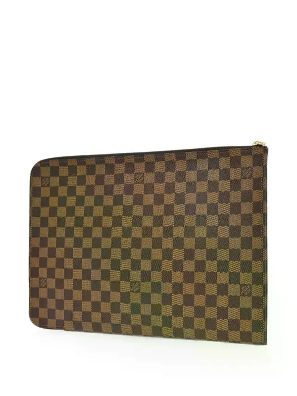 LOUIS VUITTON 2002 Poche Documents Damier Ebene Business Bag
