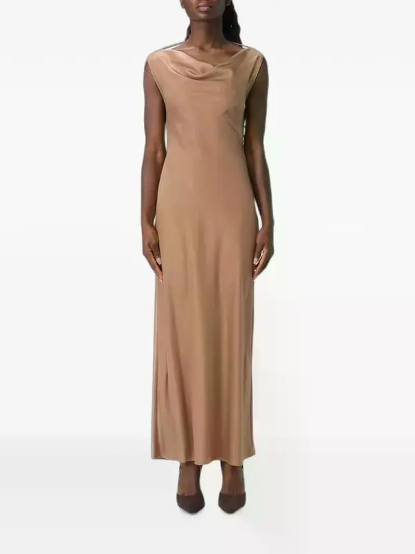 HANITA Cowl-neck Sleeveless Maxi Dress