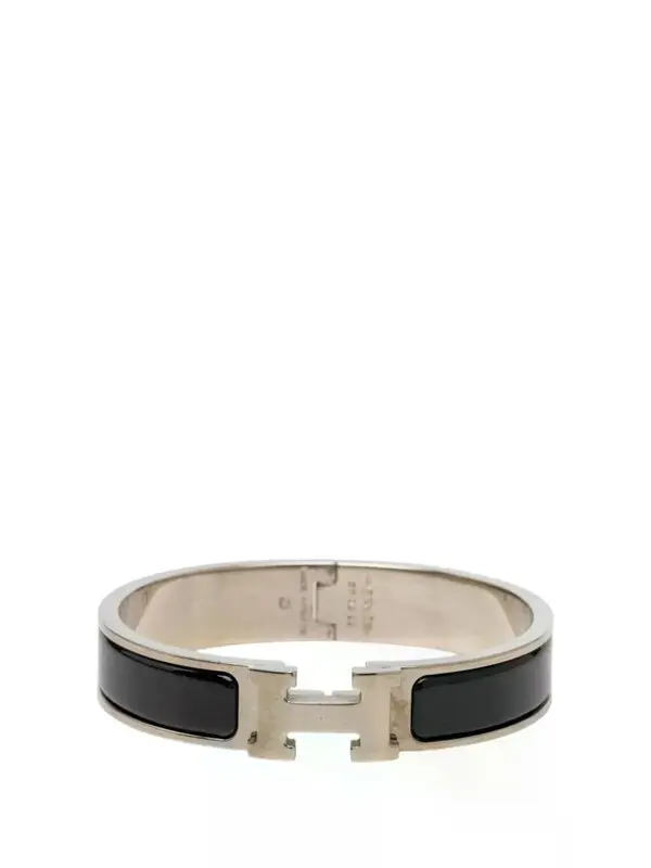 Hermès Narrow Enamel Clic H Bracelet Pm - Black
