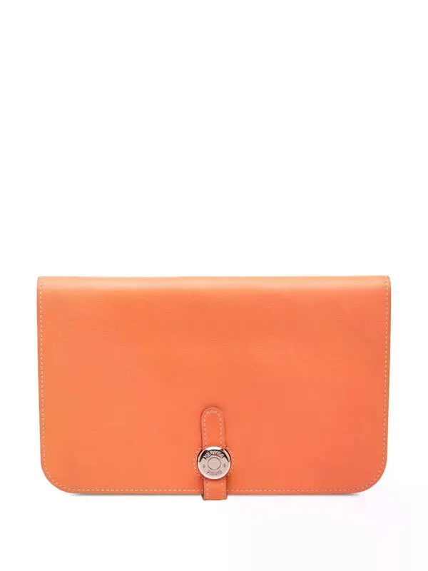 Hermès 2013 Clemence Dogon Duo Wallet Gm Long Wallets