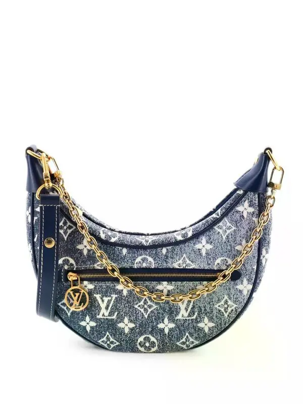 LOUIS VUITTON Loop Handbag Monogram Jacquard Denim Hobo Bag