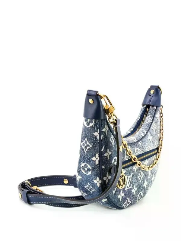 LOUIS VUITTON Loop Handbag Monogram Jacquard Denim Hobo Bag
