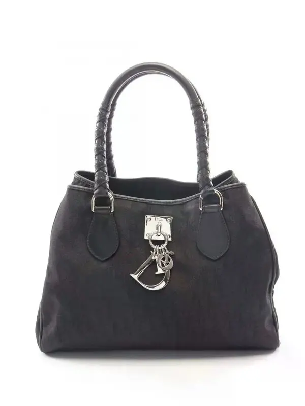 Dior Diorissimo Trotter Canvas Handbag - Black