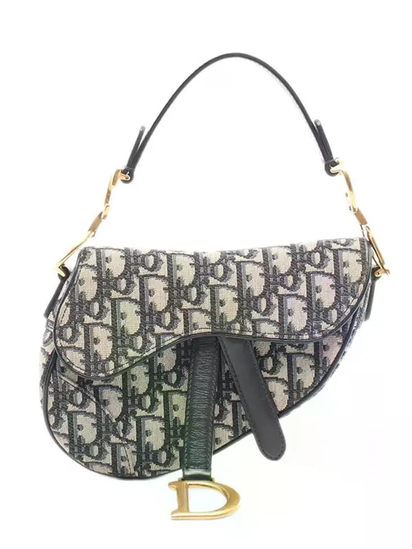 Dior 2000-2018 Mini Oblique Canvas Saddle Bag Satchel