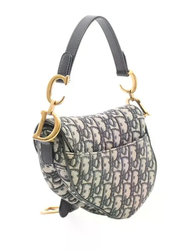 Dior 2000-2018 Mini Oblique Canvas Saddle Bag Satchel
