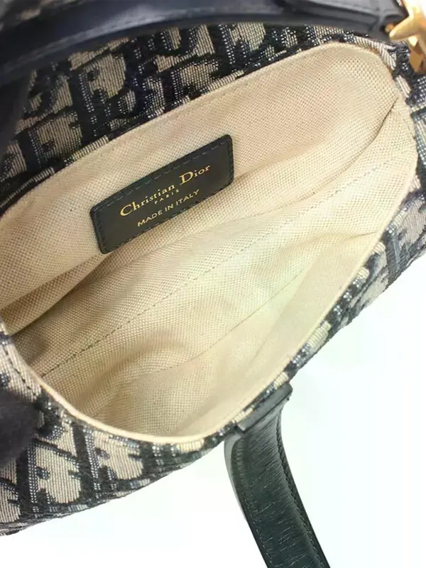 Dior 2000-2018 Mini Oblique Canvas Saddle Bag Satchel