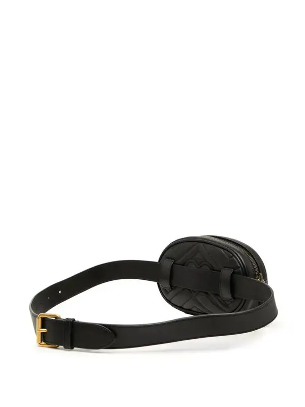 Gucci Gg Marmont Matelassé Leather Belt Bag - Black