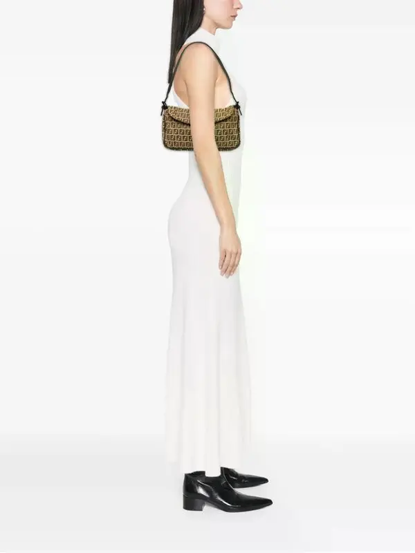 Fendi 2000-2010 Zucchino Canvas Flap Pochette Shoulder Bag