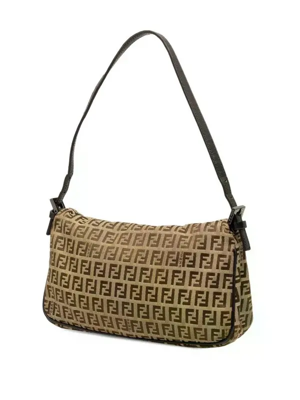 Fendi 2000-2010 Zucchino Canvas Flap Pochette Shoulder Bag
