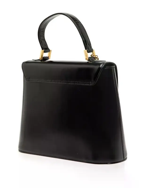 Saint Laurent Leather Logo Charm Top Handle Bag Satchel