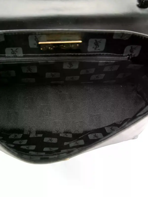 Saint Laurent Leather Logo Charm Top Handle Bag Satchel