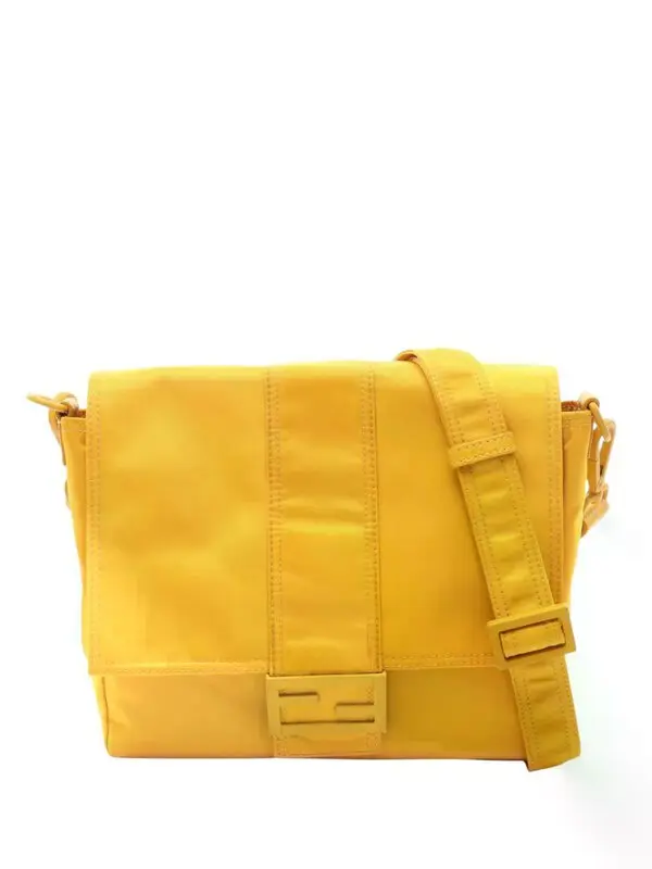 Fendi Medium Econyl Nylon Baguette Crossbody Bag - Yellow