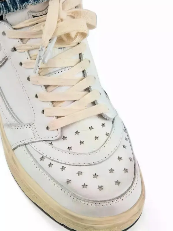 HTC LOS ANGELES Starlight Low Shield Star-perforated Sneakers