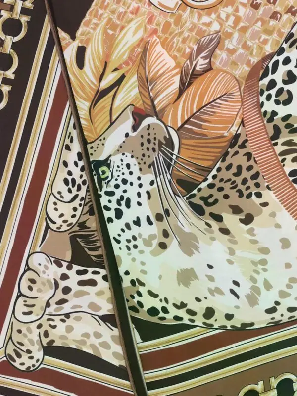 FERRAGAMO Leopard-print Silk Scarf