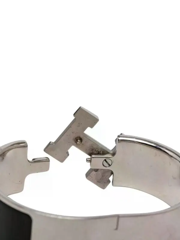 Hermès Enamel And Palladium Plated Metal Clic Clac H Bracelet Pm