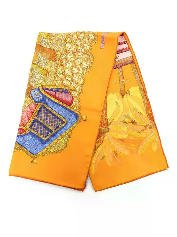 Hermès 1990-2010 Ombres Et Lumieres Silk Scarf 90 Scarves - Orange