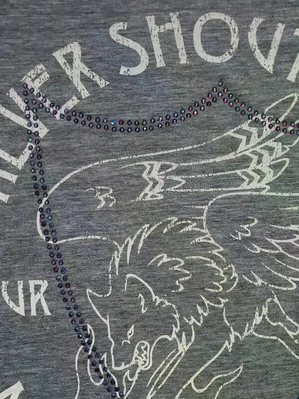 HTC LOS ANGELES Studded Graphic-print T-shirt