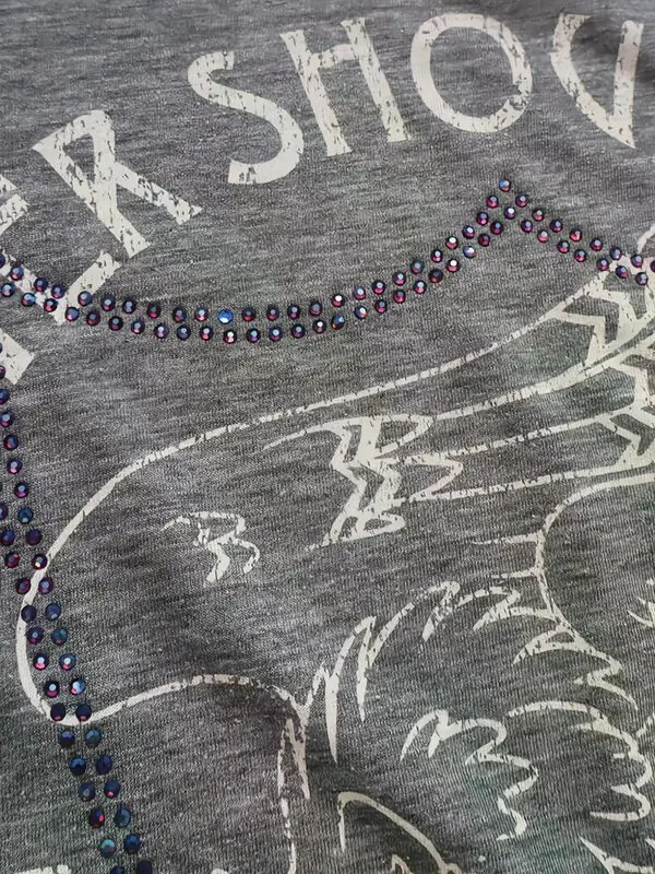 HTC LOS ANGELES Studded Graphic-print T-shirt
