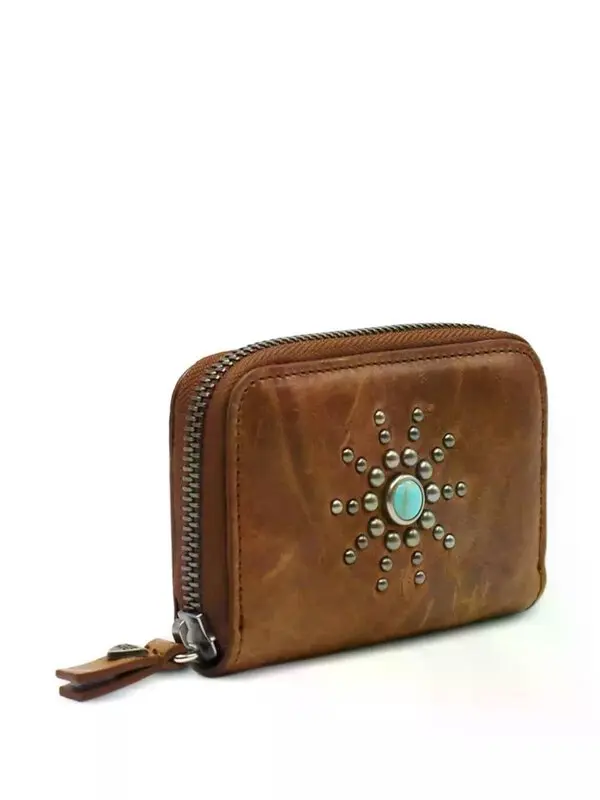 HTC LOS ANGELES Stud-embellished Zip-around Wallet