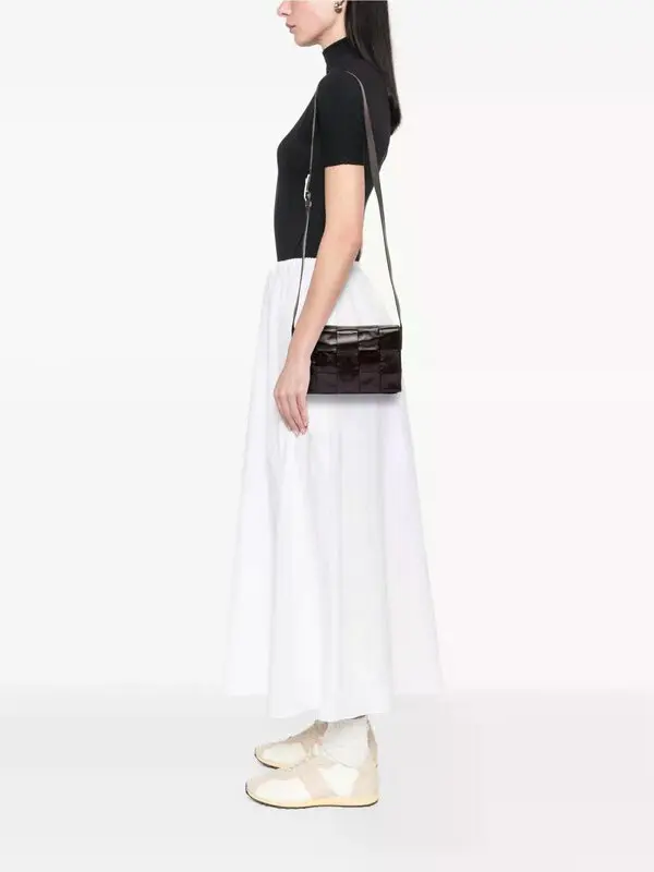 Bottega Veneta Paper Calfskin Intrecciato Cassette Crossbody Bag - Brown