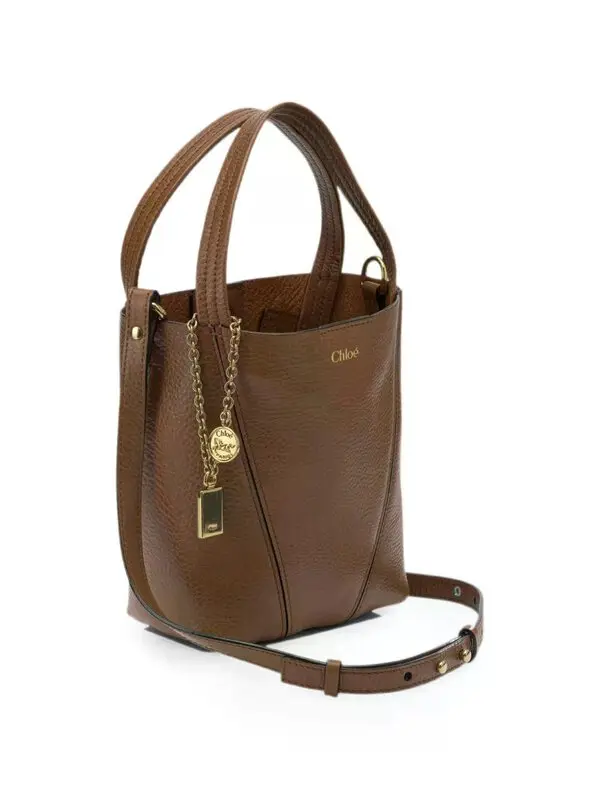 Chloé Spin Logo-print Grained Leather Tote Bag