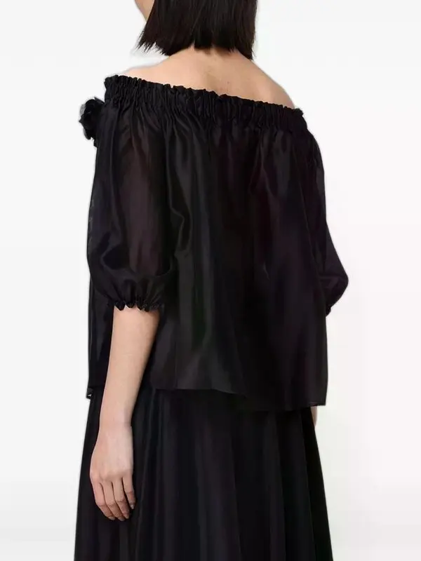 HANITA Off-shoulder Floral-detail Blouse