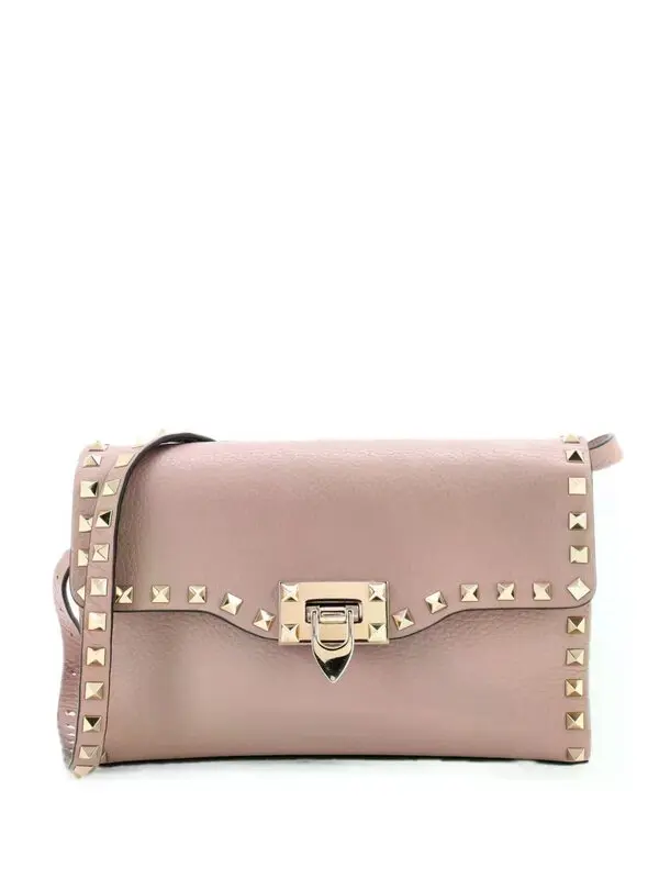 Valentino Garavani Rockstud Flip Lock Flap Bag Leather Medium Crossbody Bag