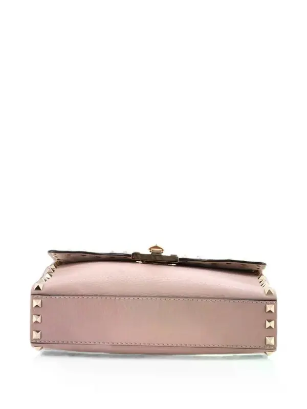 Valentino Garavani Rockstud Flip Lock Flap Bag Leather Medium Crossbody Bag