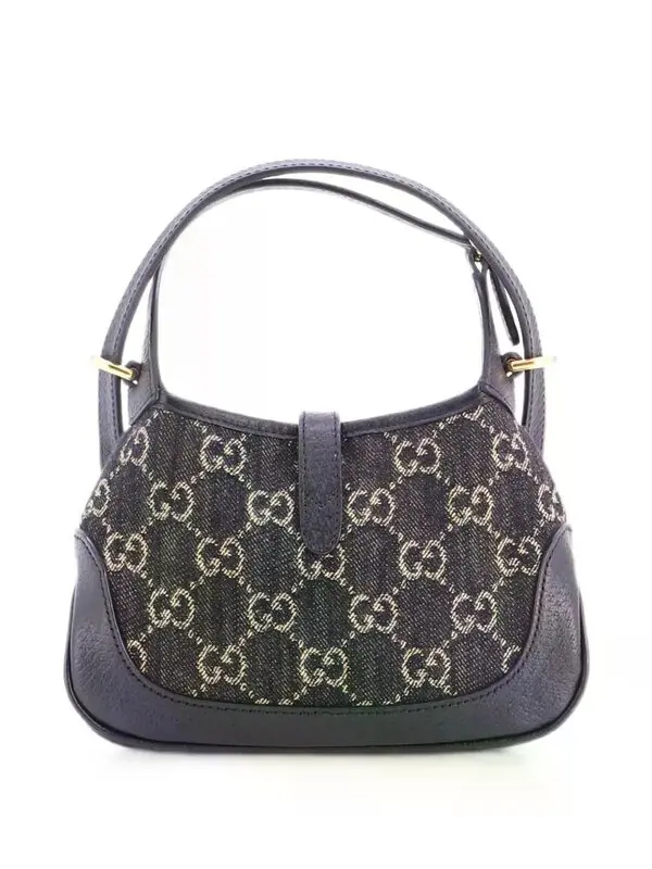 Gucci Jackie 1961 Hobo Gg Denim Mini Crossbody Bag - Black
