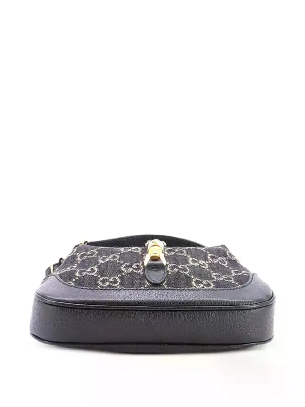 Gucci Jackie 1961 Hobo Gg Denim Mini Crossbody Bag - Black